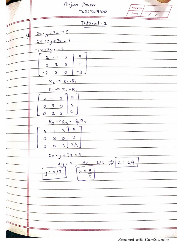 LA Tutorial 2 - Arjun Pawar | PDF