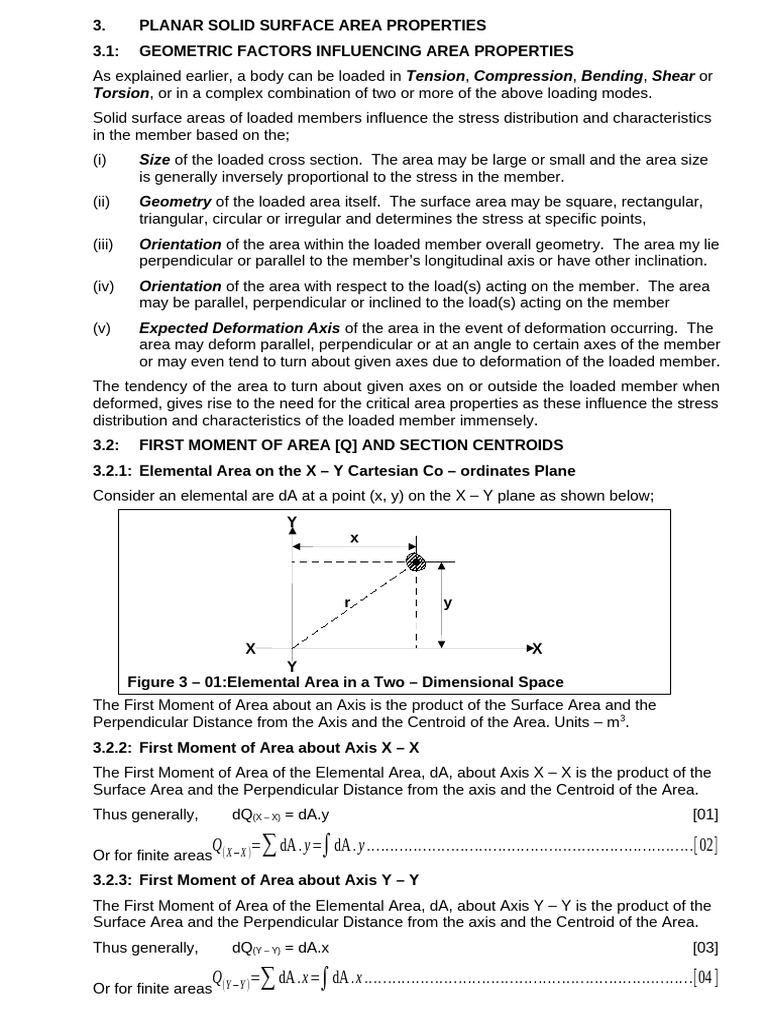 Planar Solid Surface Area Properties | PDF | Cartesian Coordinate ...