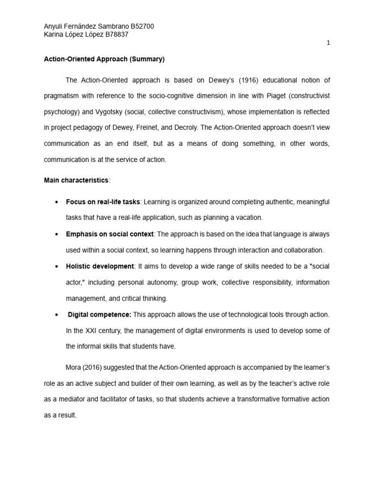 Action-Oriented Approach | PDF | Constructivism (Philosophy Of ...