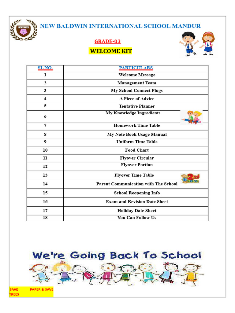 NBIS Welcome Kit | PDF | Schools | Teachers