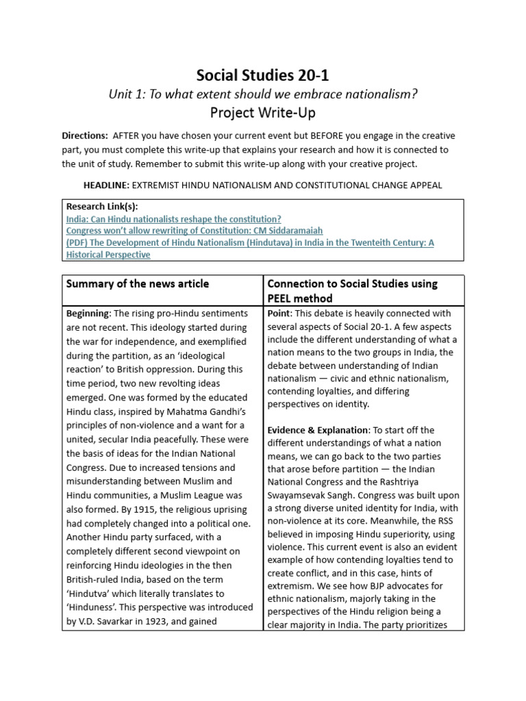 Unit 1 Project Write-Up Template | PDF | Bharatiya Janata Party ...