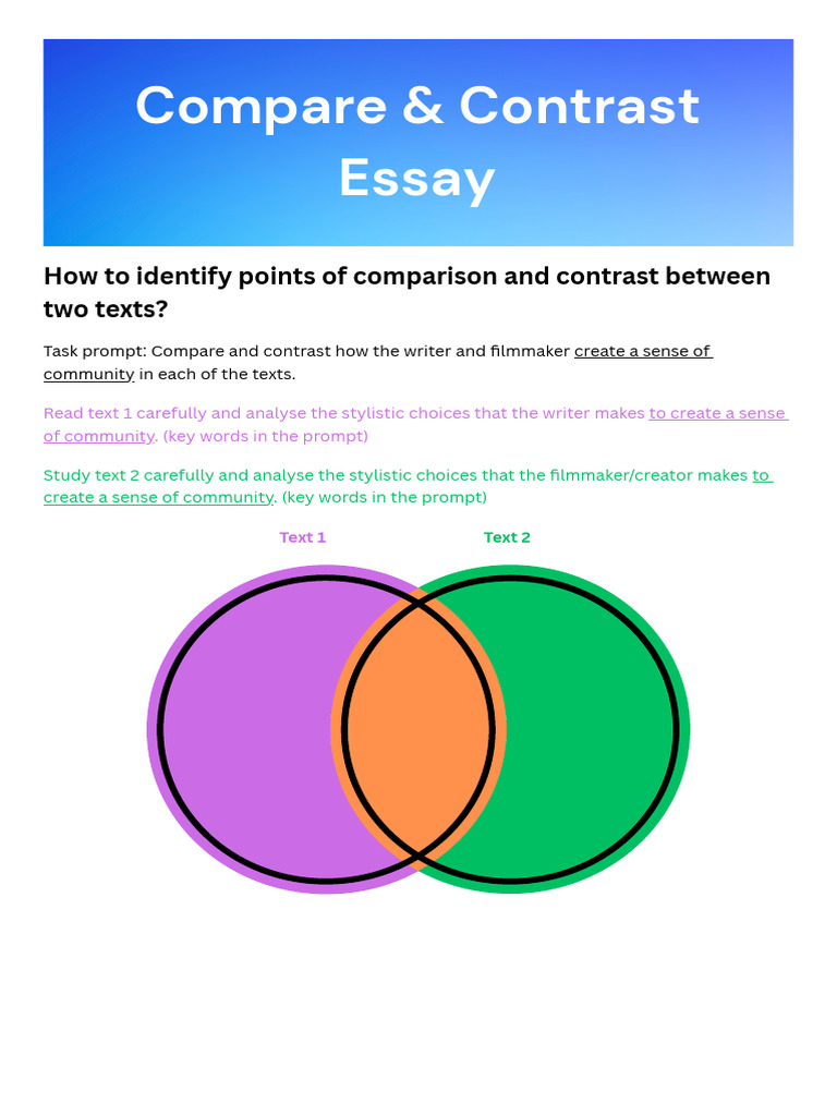 Compare and Contrast Format | PDF | Essays | Narration