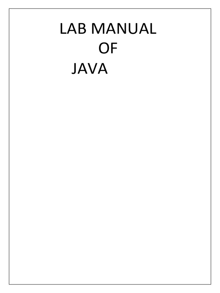 Java Lab Manual | PDF | Computer Engineering | Computer Science