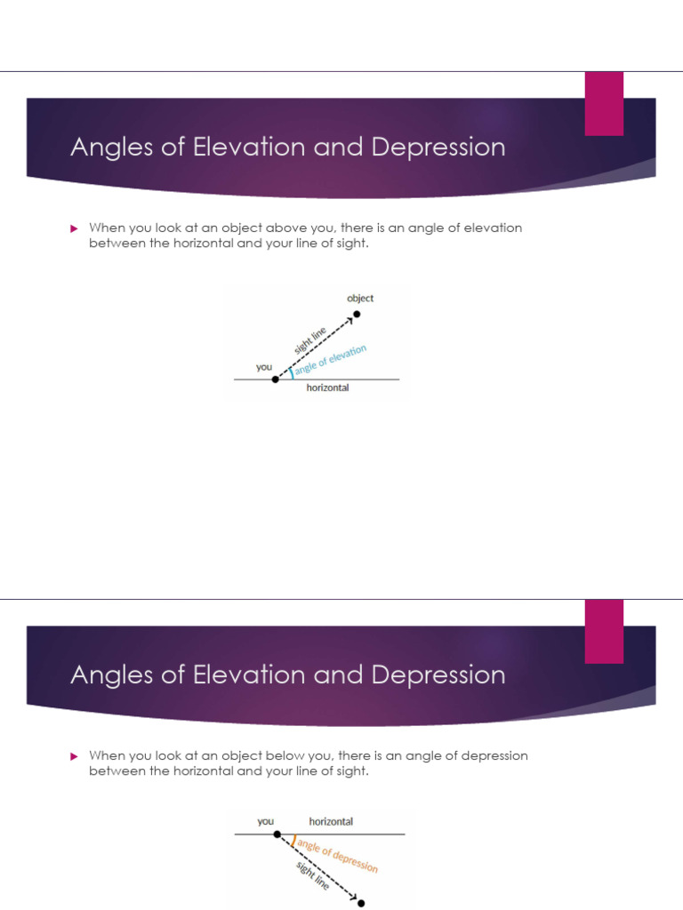 Angles of Elevation and Depression Explained | PDF