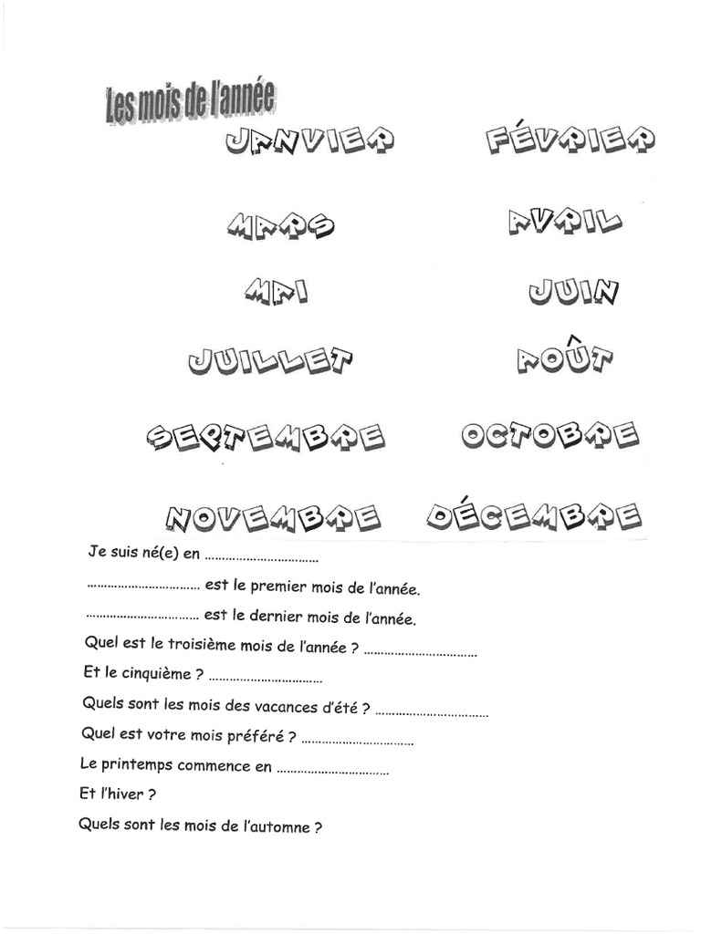 Les Mois de Lannée | PDF