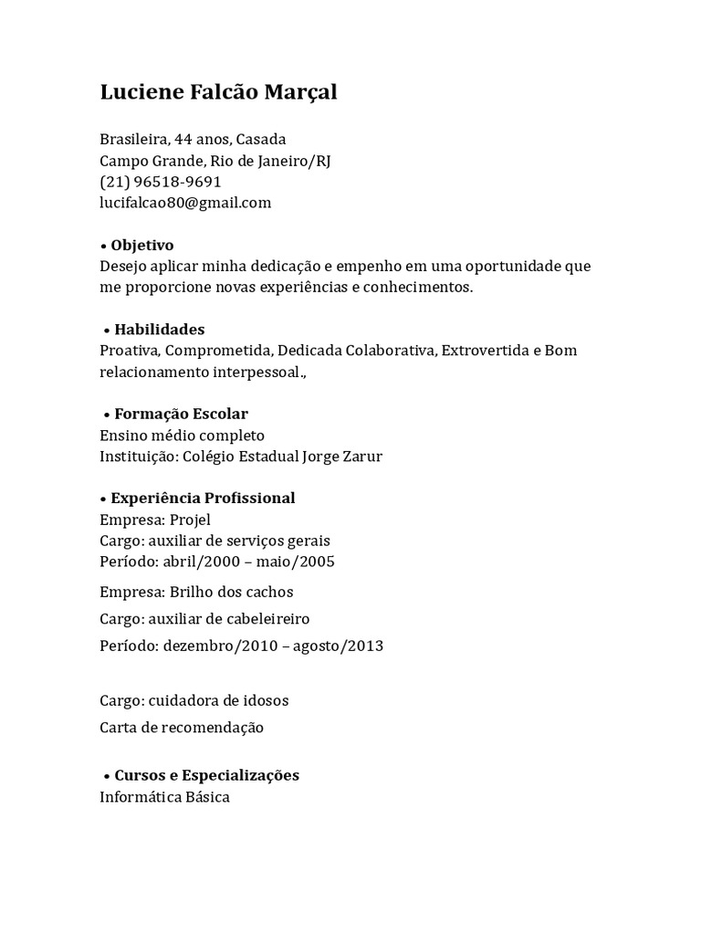 Luciene Falcão Marçal: - Objetivo | PDF