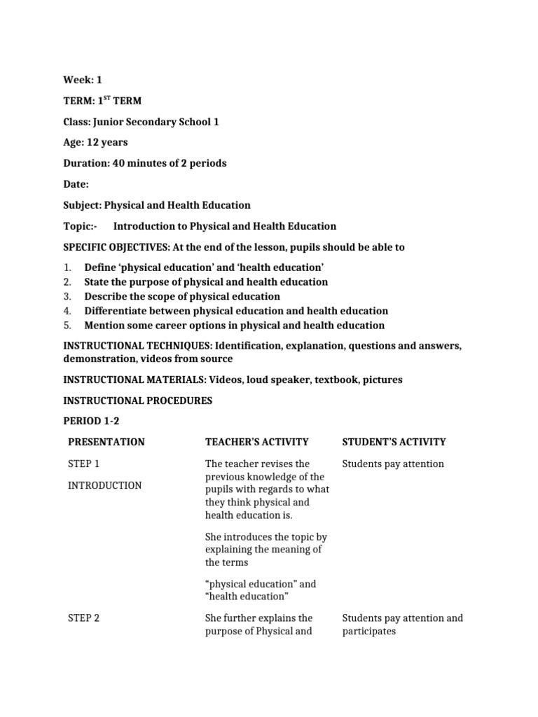Introduction To Physical and Health Education | PDF | Physical ...