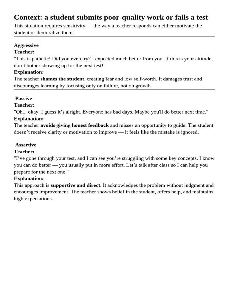 Handout - Assertive Communication | PDF | Teachers | Communication