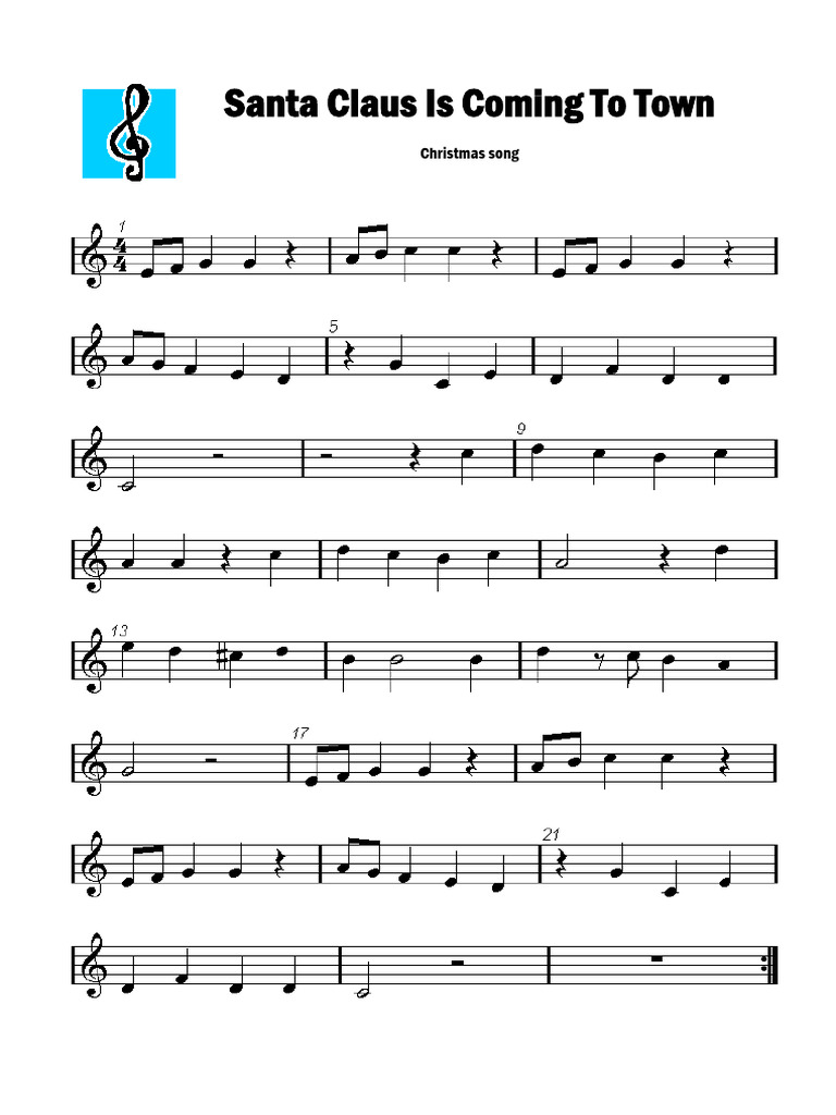 Santa Claus Is Coming To Town Sheet Music | PDF