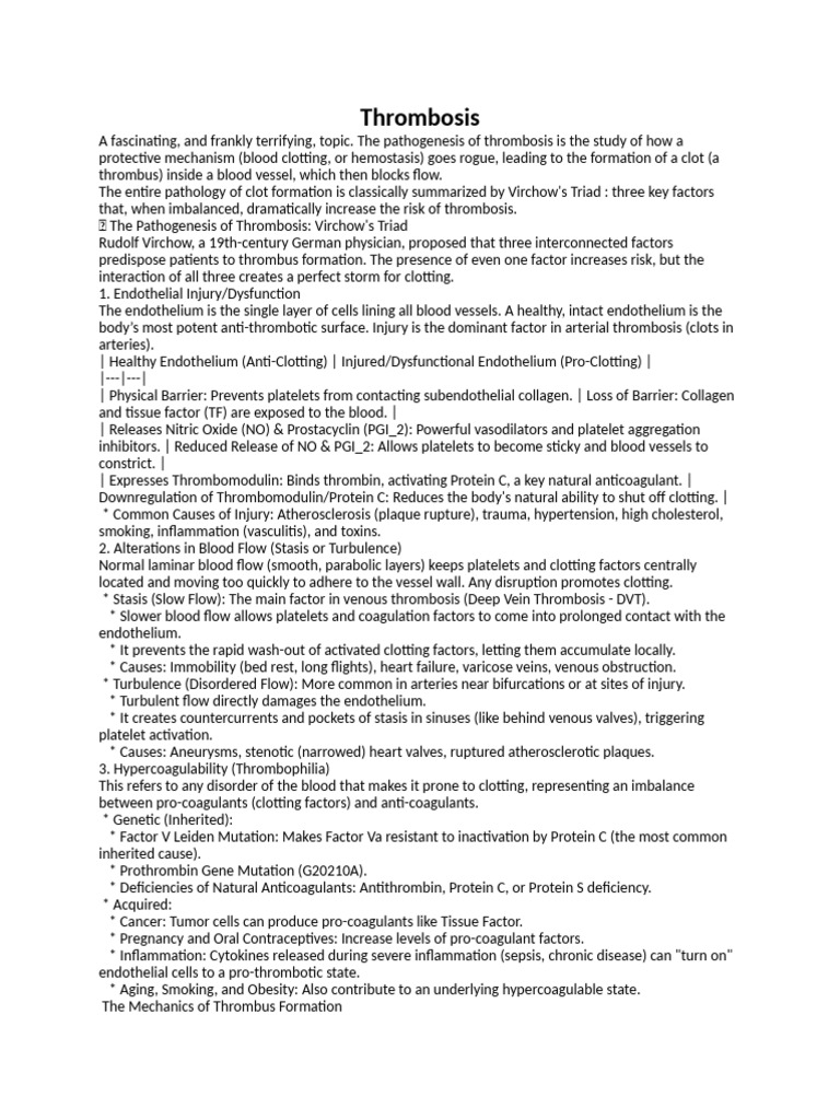 Thrombosis | PDF | Coagulation | Platelet