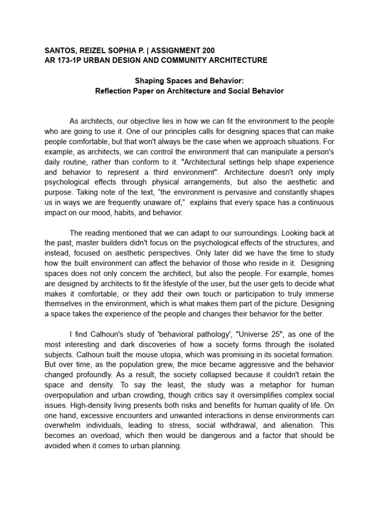 Assignment 200_Santos, Reizel | PDF | Psychology | Behavioural Sciences