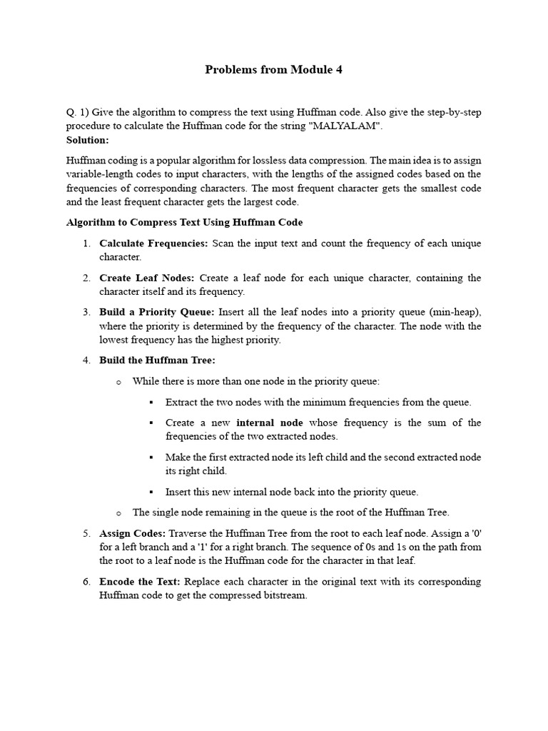 Module 4 Problems and Solution | PDF | Computer Science | Computer Data