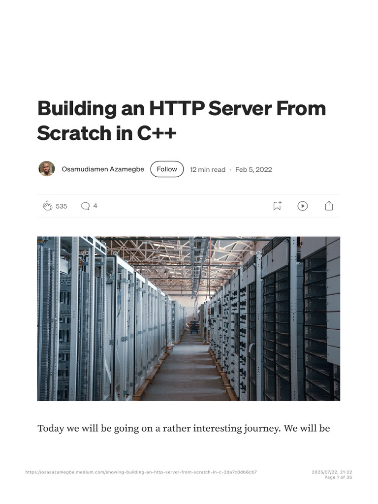 Building HTTP Server From Scratch in C++ | PDF | Computer Network ...