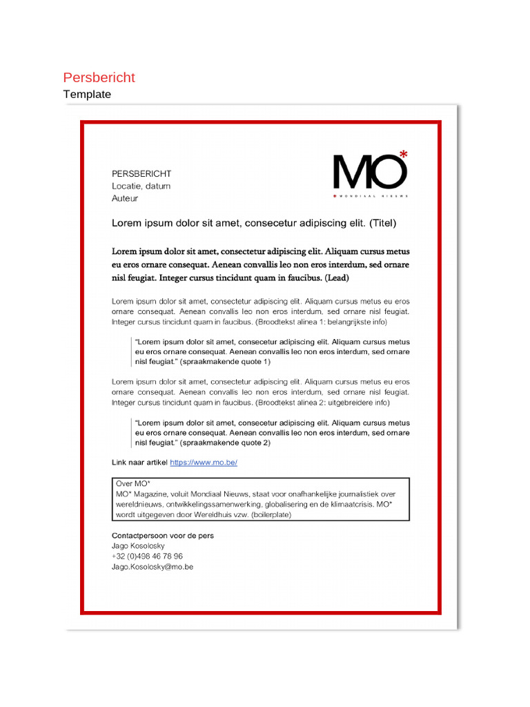 Press Release 1 (Dutch) | PDF