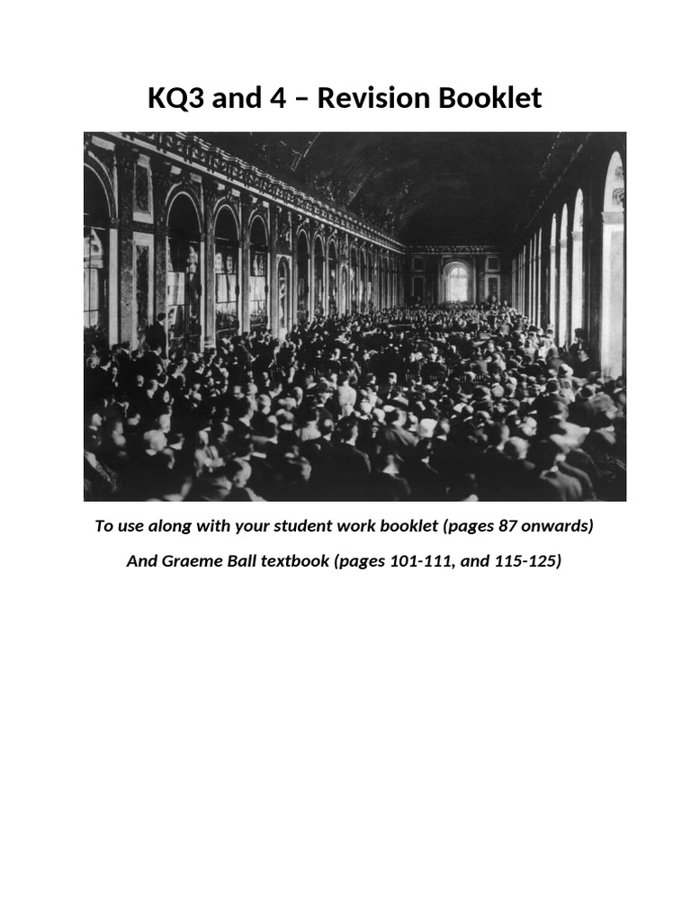 KQ3 and 4 Revision Booklet | PDF | Neville Chamberlain | League Of Nations