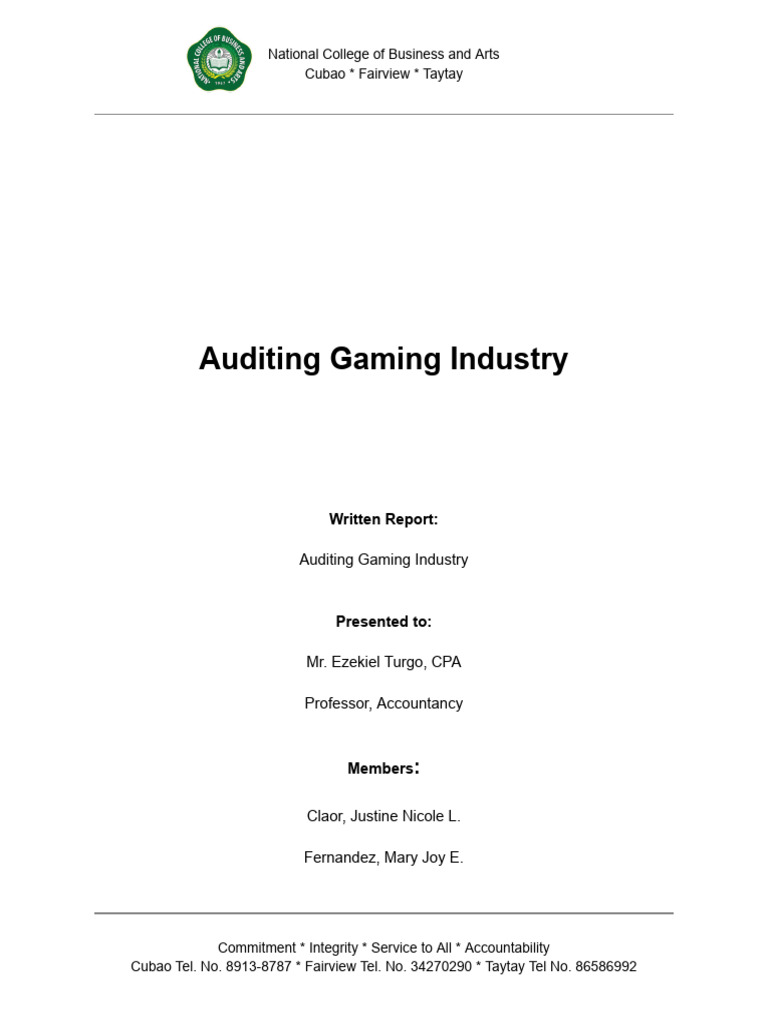 Auditing the Philippine Gaming Industry | PDF | International Financial ...