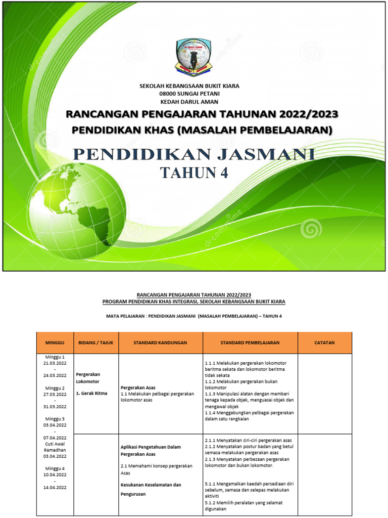 SKBK (PPKI) Tahun 4 Pendidikan Jasmani | PDF