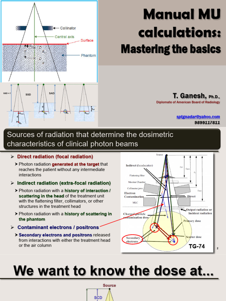 Dosimetric Functions and Manual MU Calculations - Trimmed For Pune ...