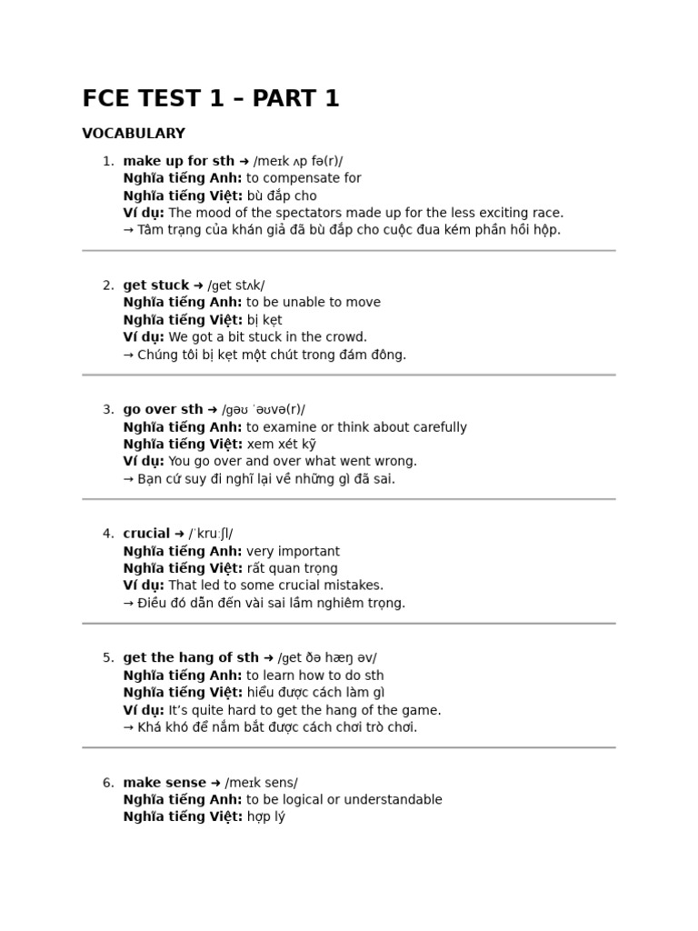 Test 1 - Part 1 - Song Ngu | PDF