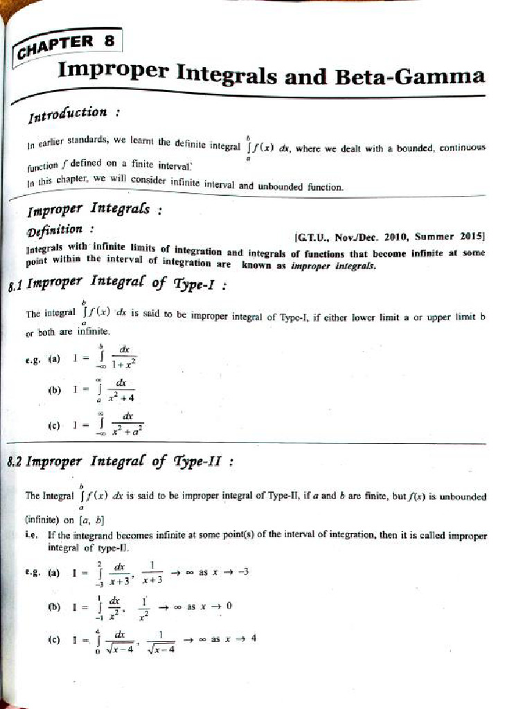 Understanding Improper Integrals | PDF | Integral | Mathematics