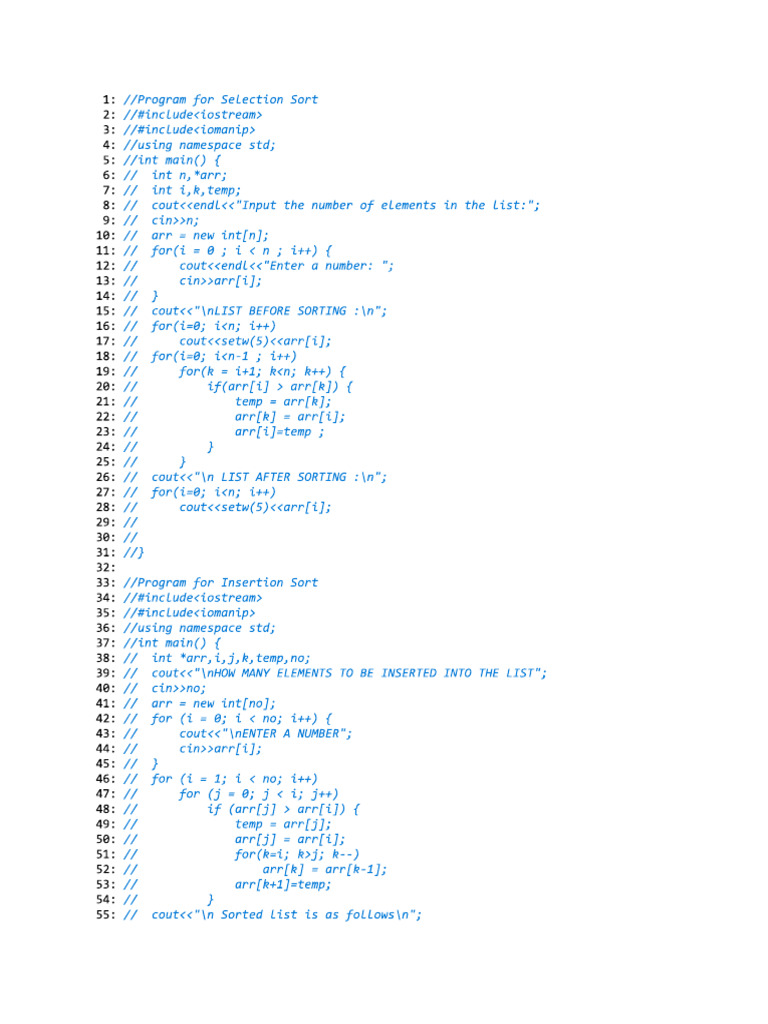 Sorting Exercise | PDF