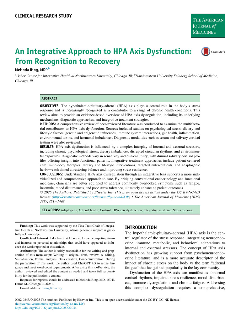 HPA Axis Dysfunction: Diagnosis & Treatment | PDF | Hypothalamic ...