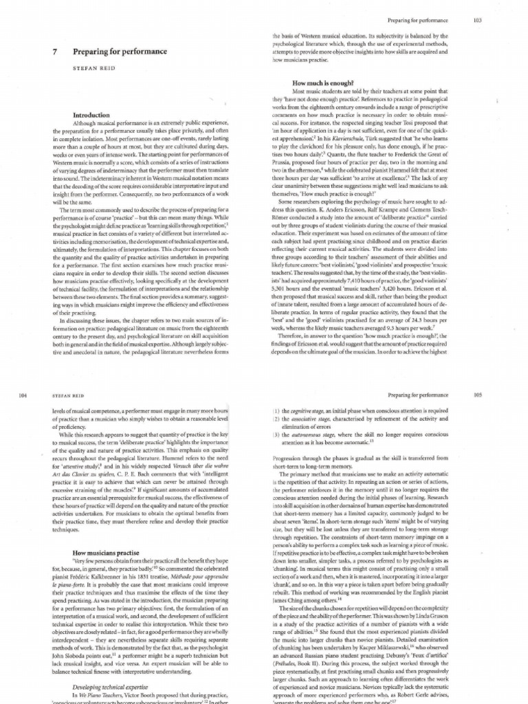 Preparing For Performance | PDF