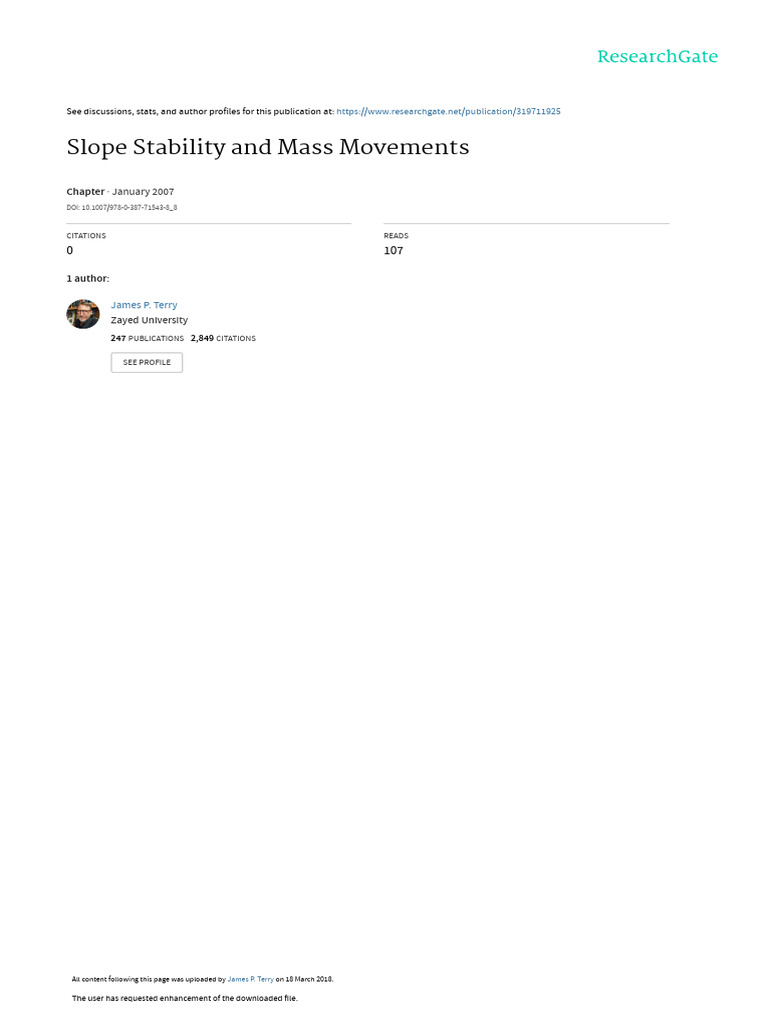 Slope Stability and Mass Movements | PDF | Landslide | Physical Geography