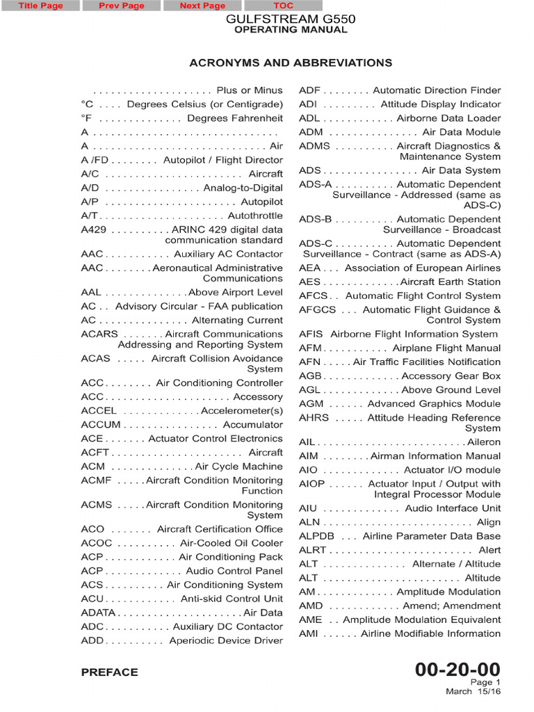 G550 Accro and Abbrev | PDF