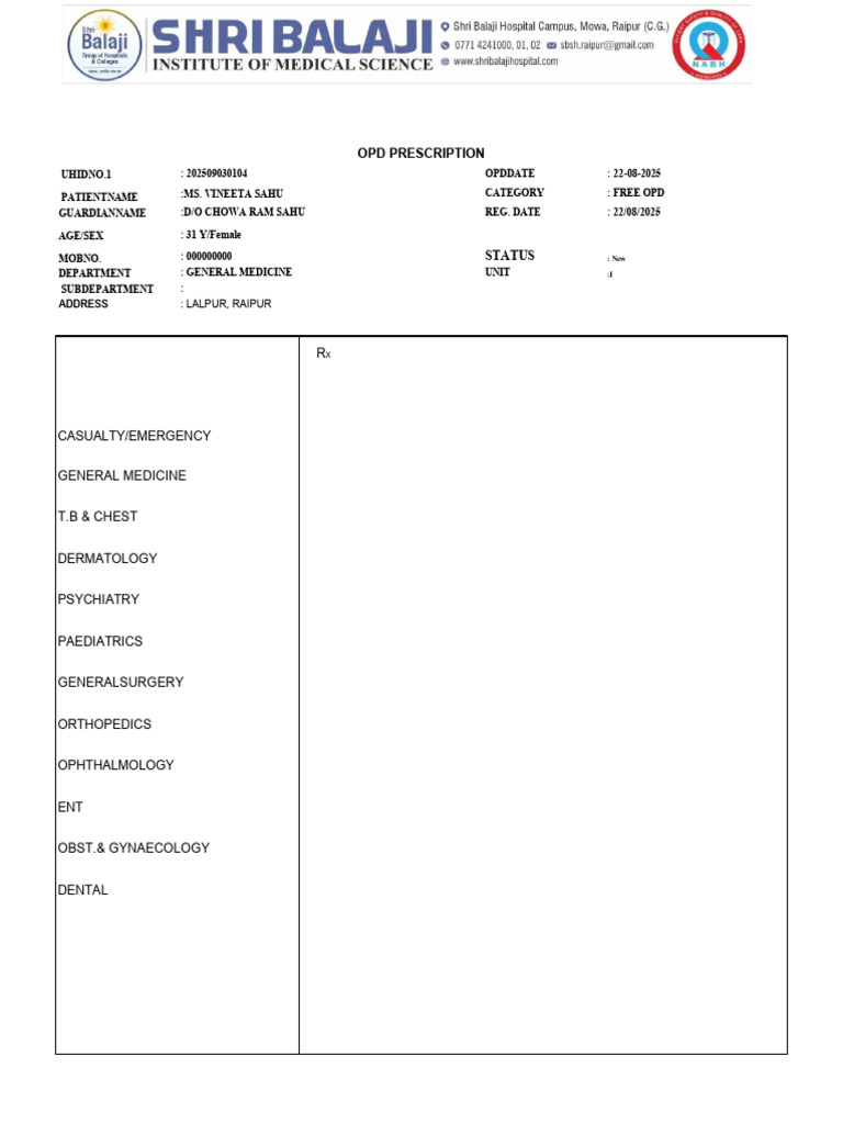 Opd Slip | PDF