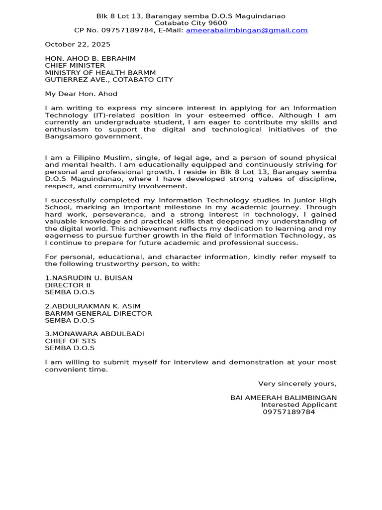 Ameera Business Letter Open Punctuation Form | PDF