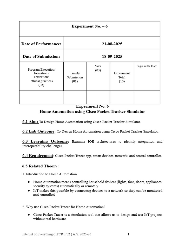 IOE - exp6 - 32) | PDF | Internet Of Things | Home Automation