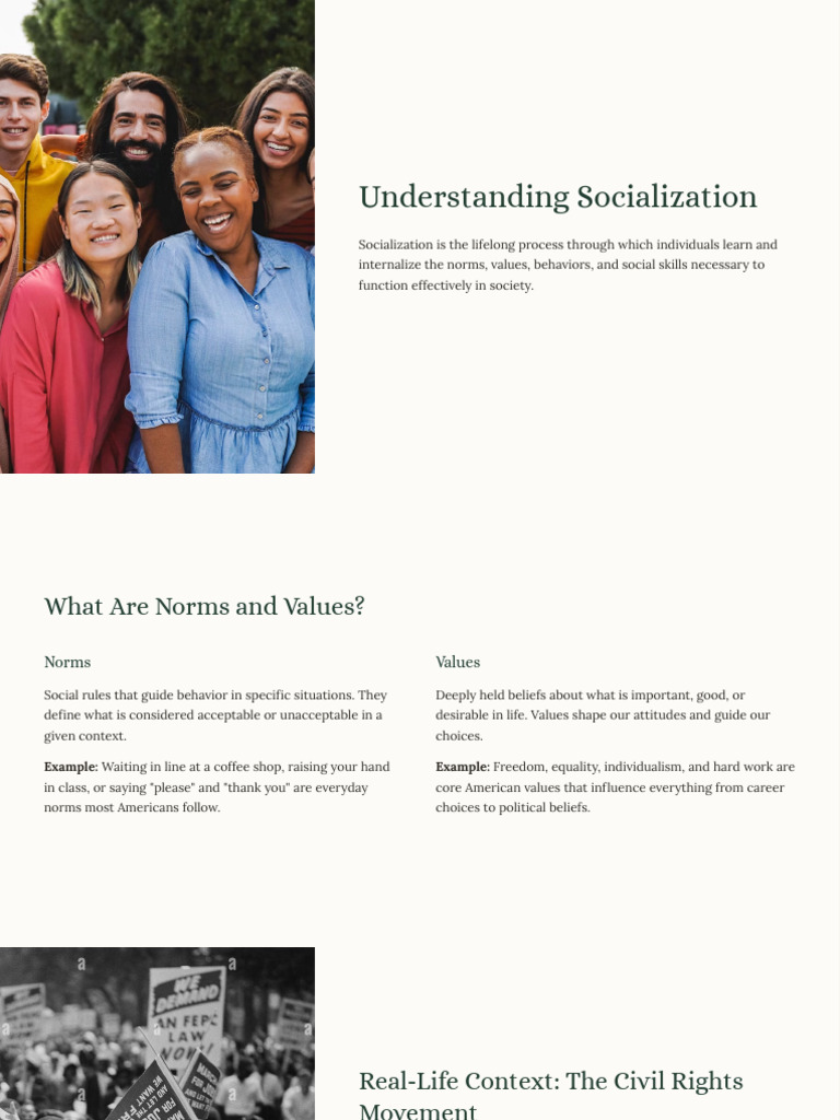 Socialization: Norms, Values, and Agents | PDF | Socialization | Value ...
