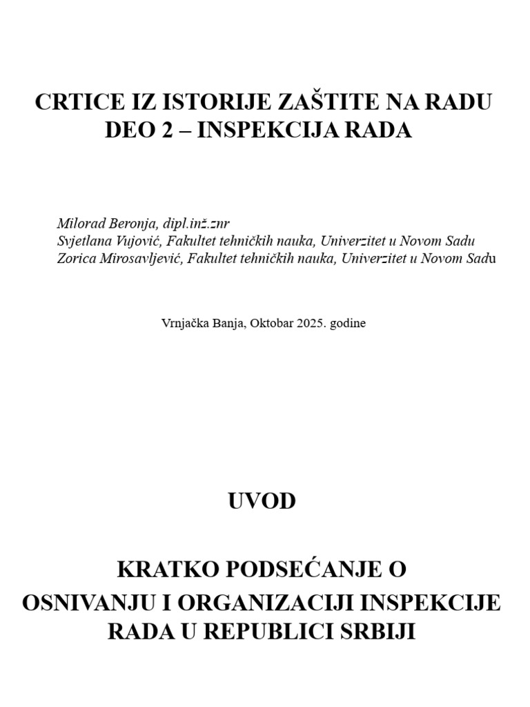 02-Vrnjačka Banja 2025 Crtice Iz Istorije Zastite Na Radu Deo 2 ...