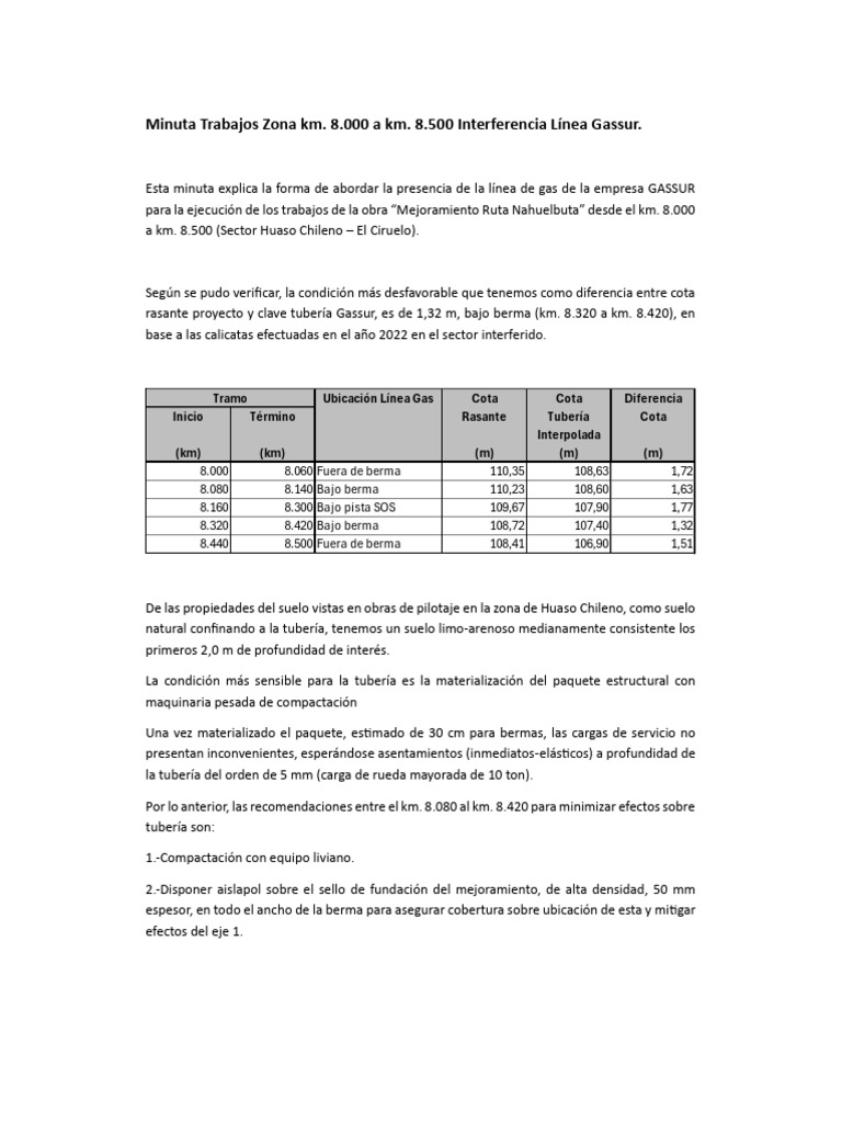 Minuta Trabajos Gassur Rev00 | PDF