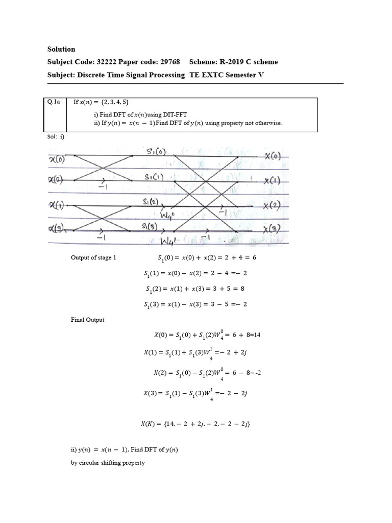 DTSP MAY 2023 Solution | PDF | Applied Mathematics | Computer Engineering