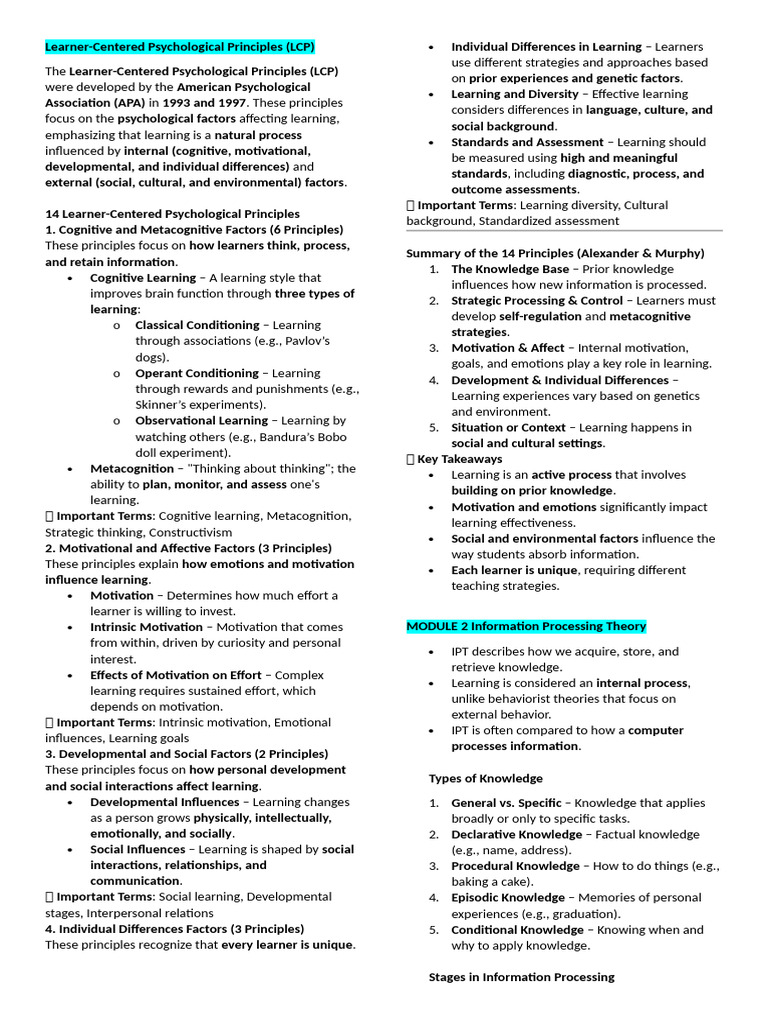 Sir Jolly Educ 321 Reviewer | PDF | Learning | Motivation
