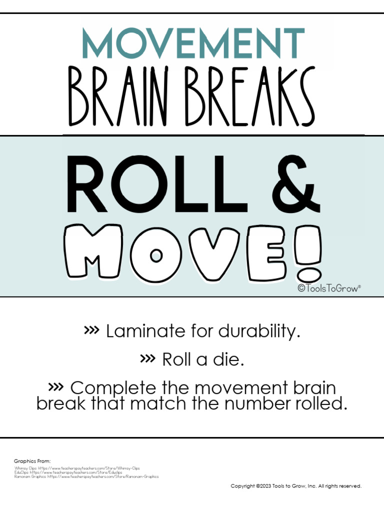 q64 - Roll A Brain Break - Movement! | PDF