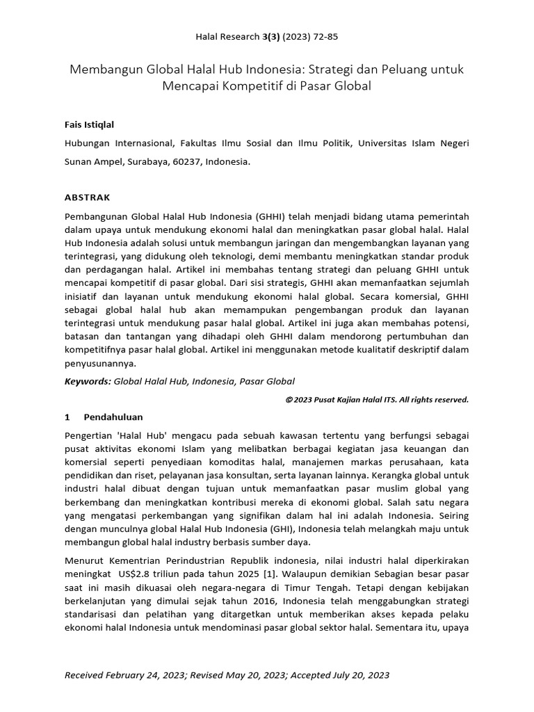 Strategi GHHI untuk Pasar Halal Global | PDF