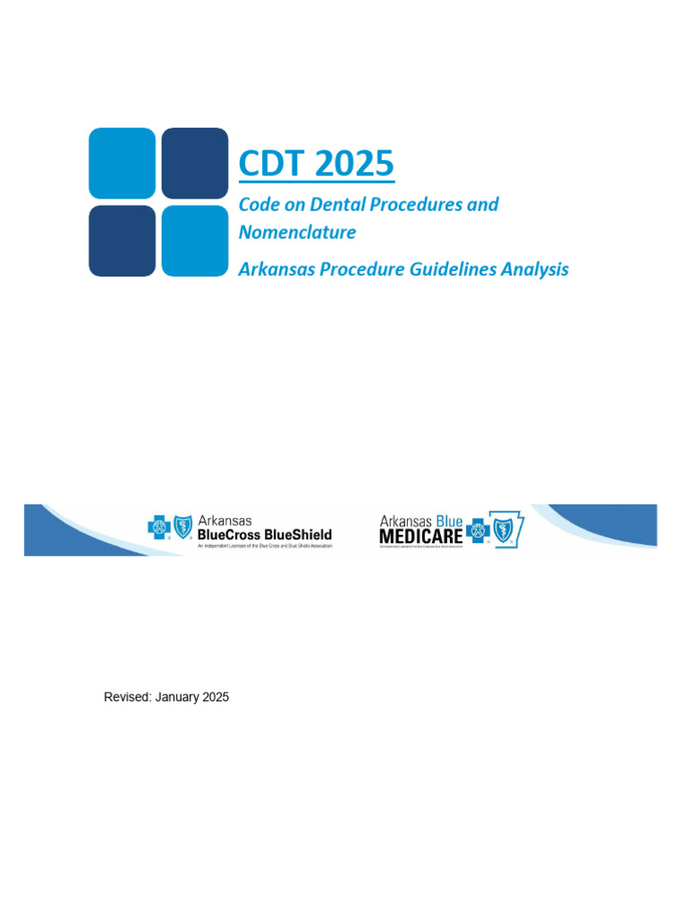 Arkansas CDT 2025 Dental Codes Guide | PDF | Human Tooth | Dentist