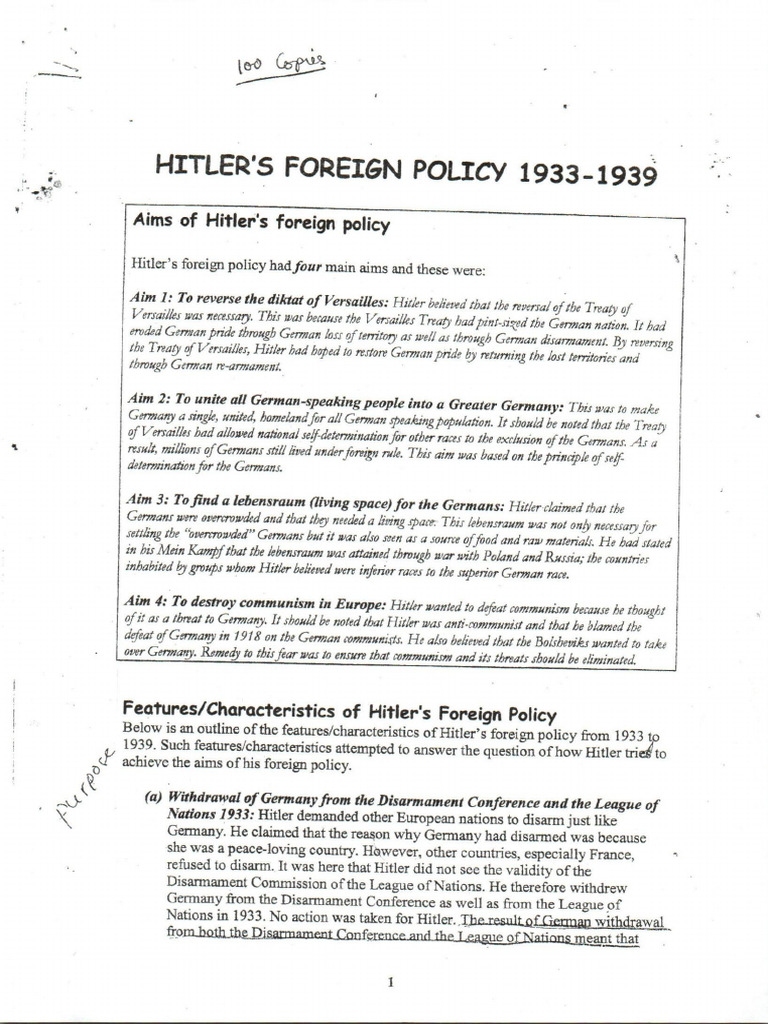 Hitler's Foreign Policy | PDF