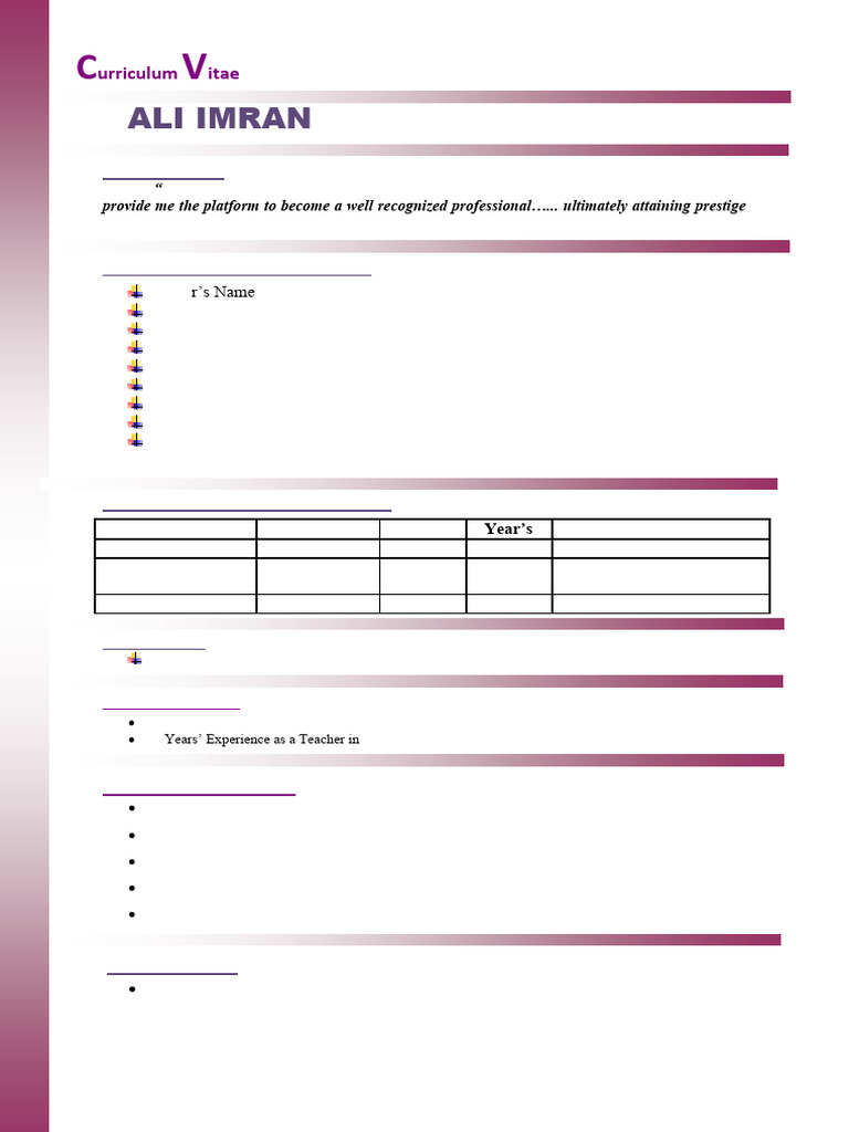 CV Ali Imran-1 | PDF