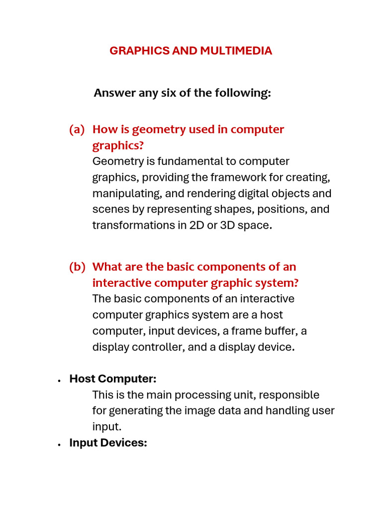 Understanding Graphics and Multimedia Concepts | PDF | 3 D Computer ...