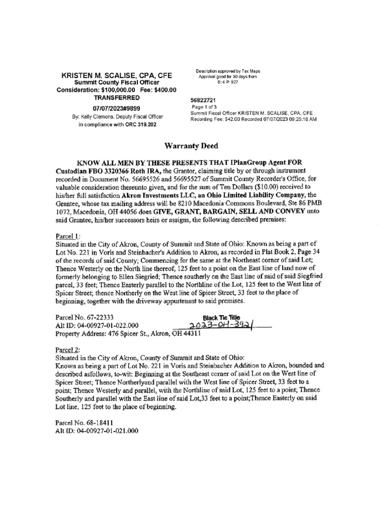 Akron Ohio Deed | PDF