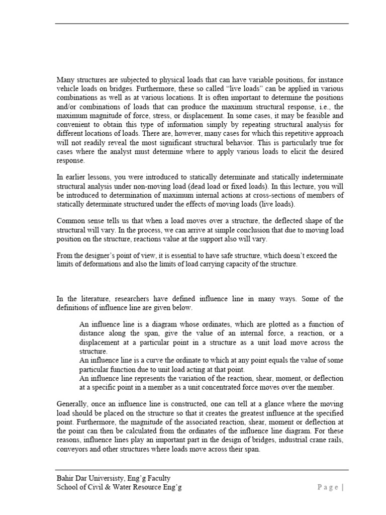 Chapter 3 Influence Lines For Statically Determinate Structures | PDF ...