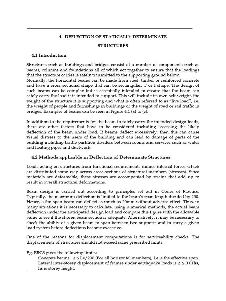 Chapter 4 - Deflection of Statically Determinate Structures | PDF | Beam (Structure) | Bending