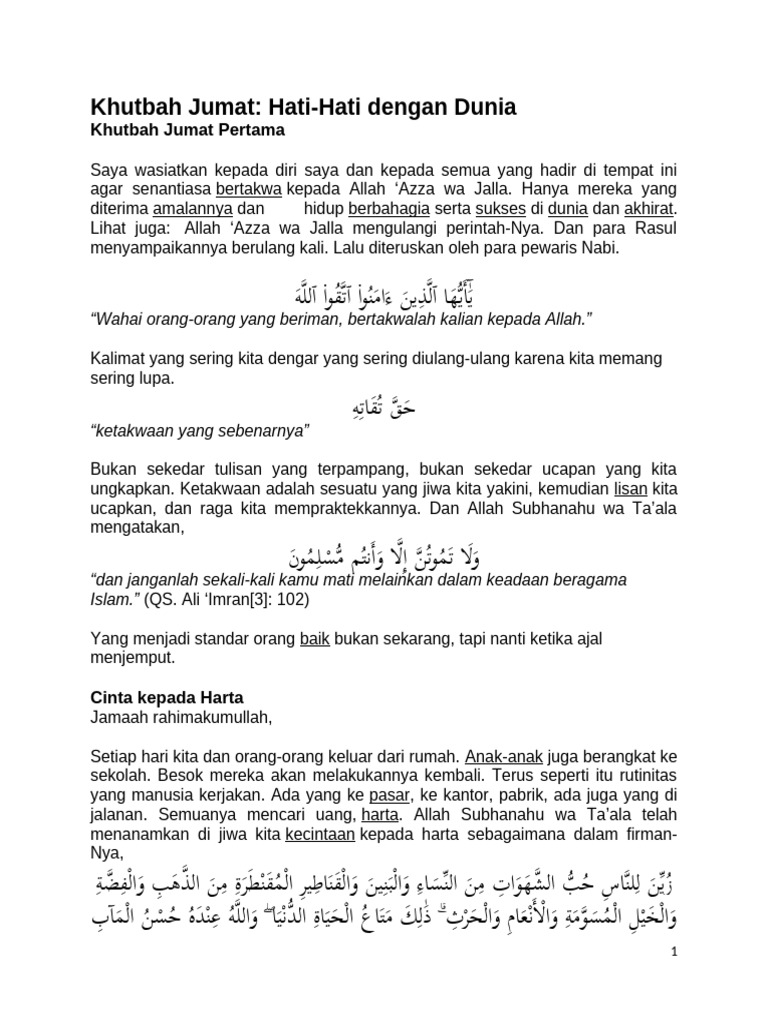 Hati-Hati Dengan Dunia | PDF