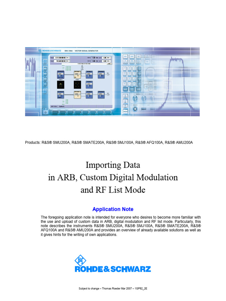 Importing Data in ARB - Custom - and - RF List Mode | PDF | Sampling ...