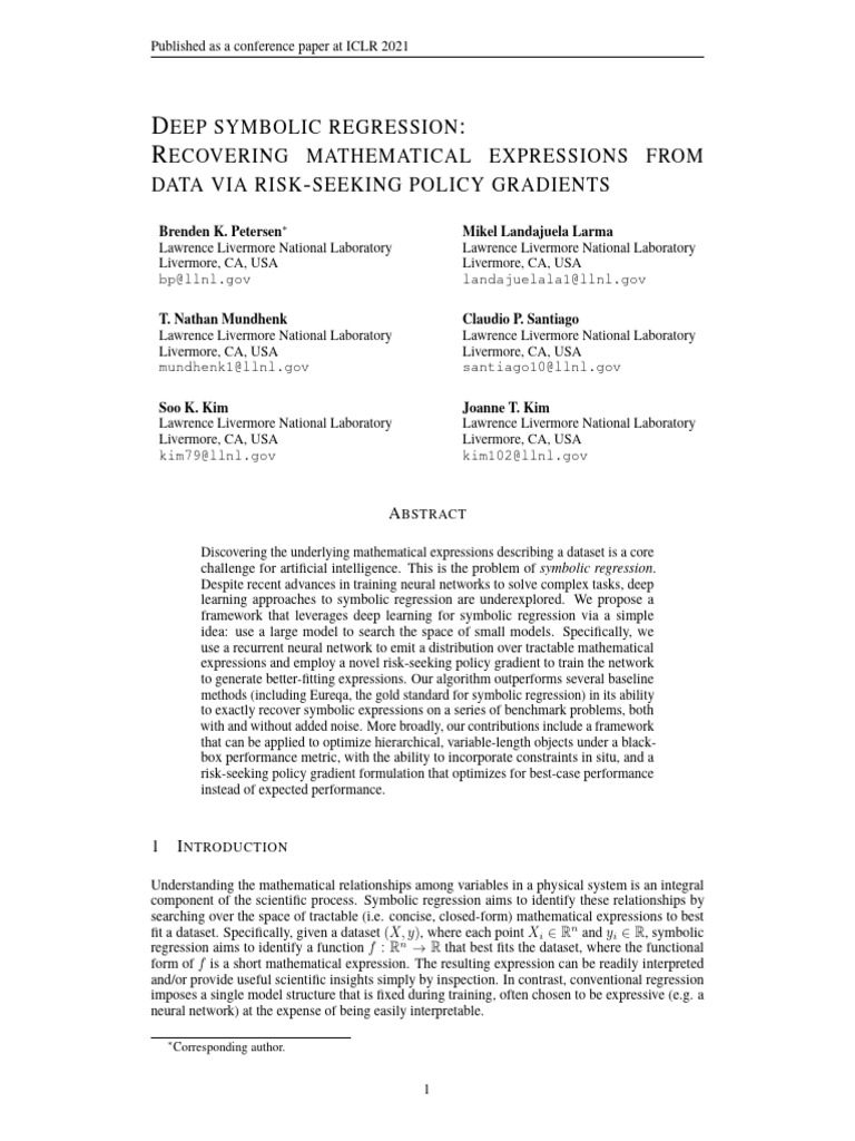 Deep Symbolic Regression Framework | PDF | Deep Learning | Estimator