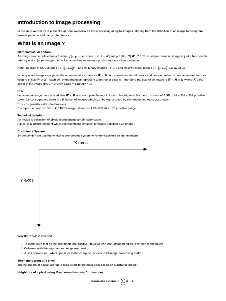 Notes for Introduction to Image Processing | PDF | Signal Processing ...